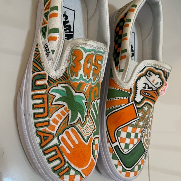 Vans | Shoes | Custom University Of Miami Shoes | Poshmark